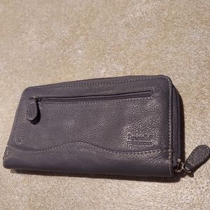 Tignanello | Bags | Tignanello Genuine Leather Zip Around Wallet Gray ...
